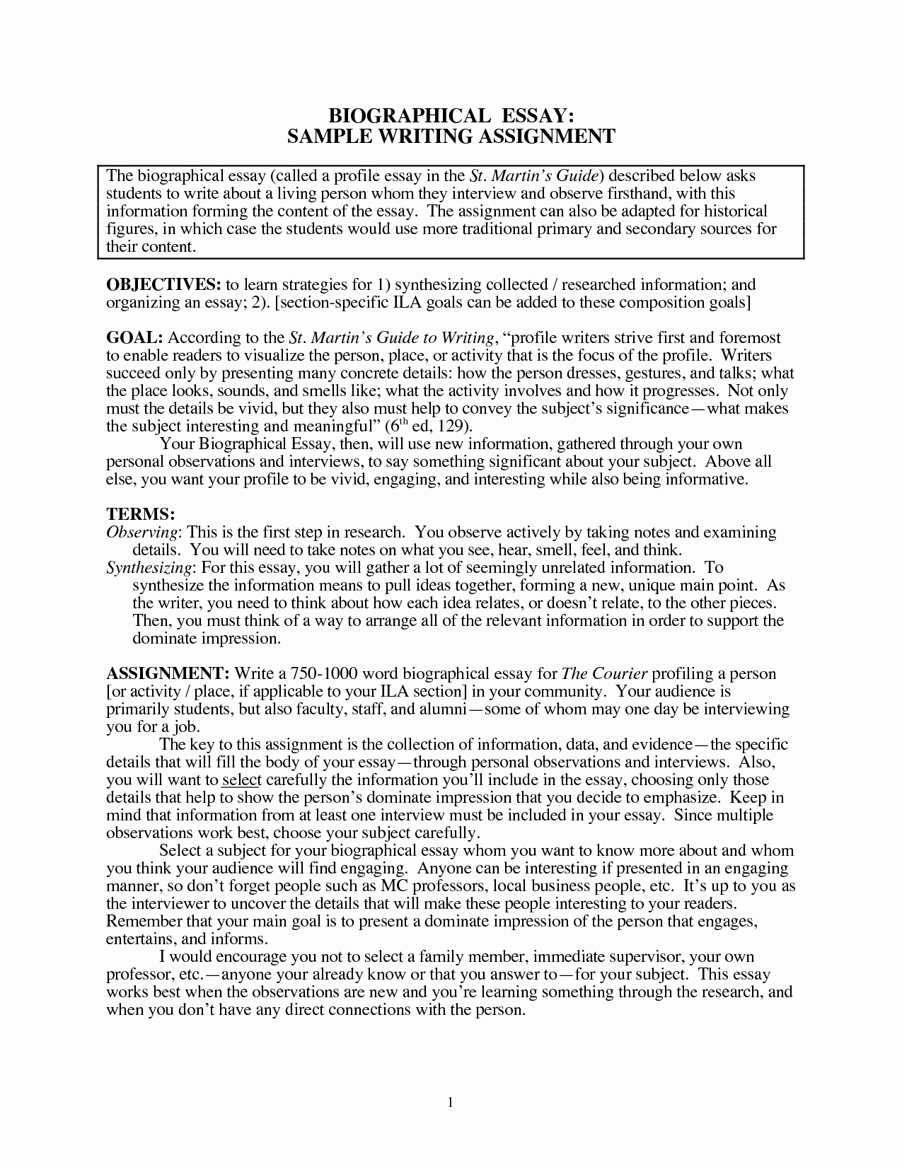 Personality Profile Essay Examples Personality Profile Essay Examples