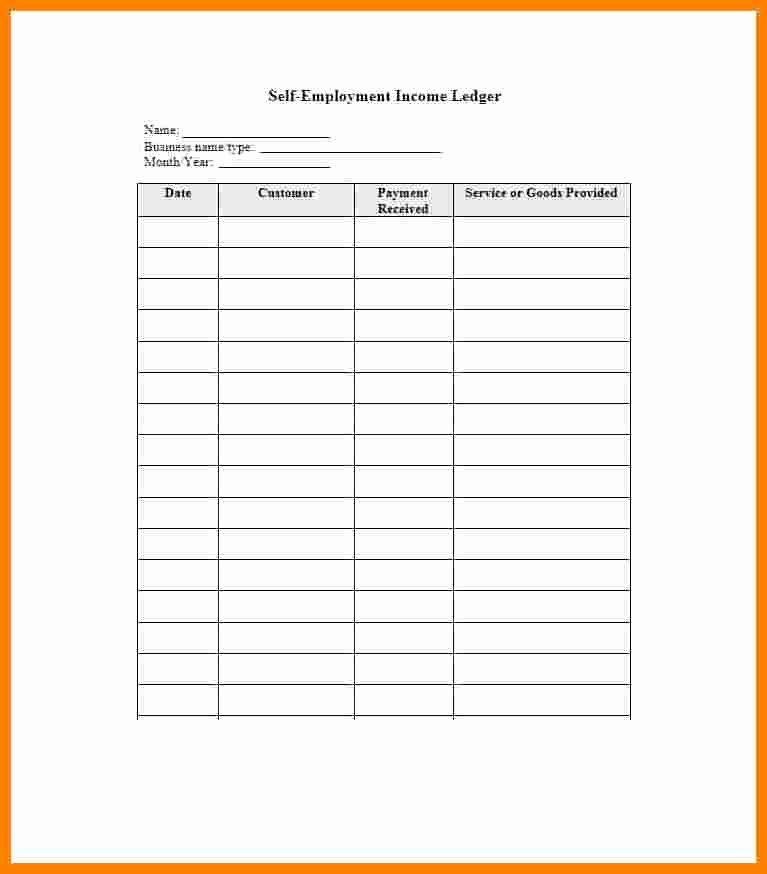 Self Employment Ledger Forms